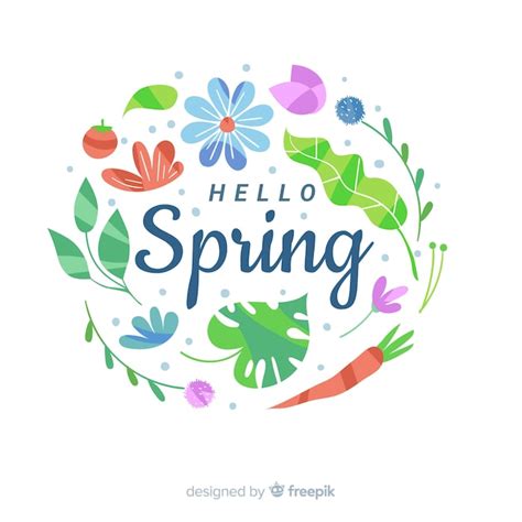Fondo Hola Primavera Vector Gratis