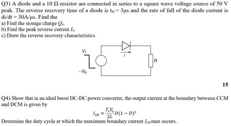 solved q3 a diode and a 10 12 resistor are connected in
