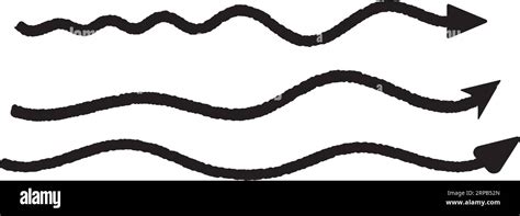 Straight Long Arrow Black Roughen Straight Long Arrows Vector Isolated