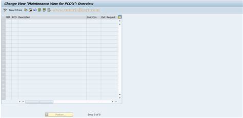 OFMBG SAP Tcode Maintain PCO Transaction Code