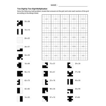 Editable 2 By 2 Digit Multiplication Color Worksheets By Homeschool