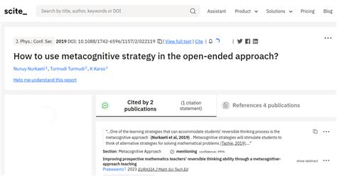 How To Use Metacognitive Strategy In The Open Ended Approach
