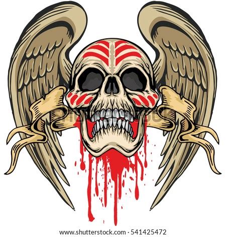 Gothic Coat Arms Skull Angels Grungevintage Stock Vector 530211451