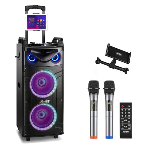 Moukey Karaoke Machine Double 10 Woofer PA System With 2 Wireless
