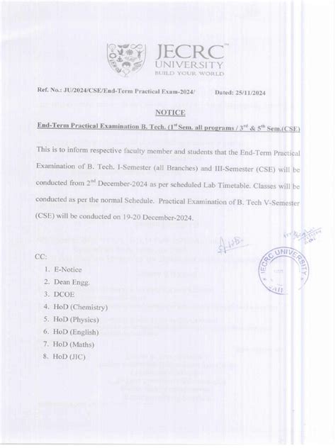 End Term Practical Examination B Tech Cse Pdf