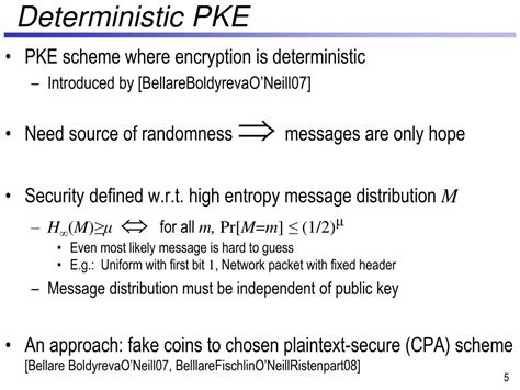Ppt A Unified Approach To Deterministic Encryption And A Connection To Computational Entropy