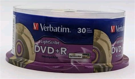 Used Verbatim Lightscribe Dvd R 30 Pack Blank Media Sealed 4 7gb 120mn