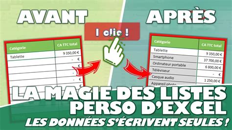 Comment créer des listes personnalisées sur Excel en un rien de temps