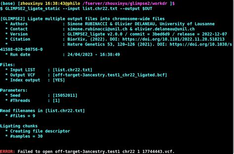 Glimpse2ligatestatic Failed To Open Vcf · Issue 147 · Odelaneau