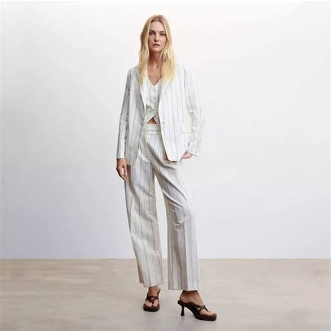 Mango Blazer Traje Raya Mujer Mango