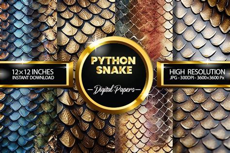 Python Snake Skin Digital Papers Variations