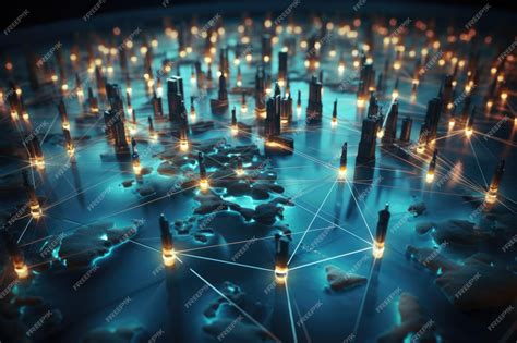 Premium Ai Image Global Business Networking Structure Photorealistic