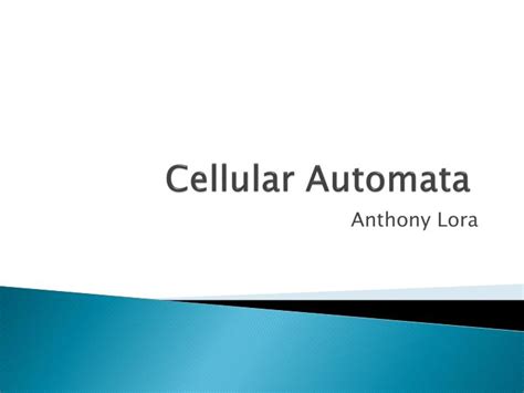 Ppt Cellular Automata Powerpoint Presentation Free Download Id 2849009