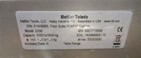 Mettler Toledo Model 2256 61806995 Floor Scale W Ind570 Weighing