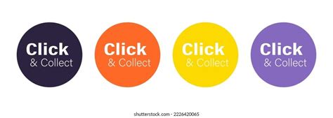 Click Collect On Speech Bubbles Set Stock Vector Royalty Free