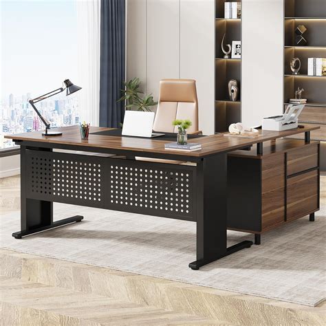 Tribesigns Executive Desk With File Cabinet L Australia Ubuy