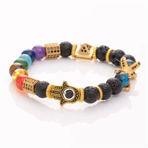 Seven Chakra Lava Bracelet Old Roots