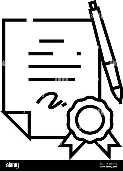 Guarantee Mark Line Icon Concept Sign Outline Vector Illustration Linear Symbol Stock Vector