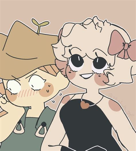 Two Cartoon Characters Are Hugging Each Other And One Is Wearing A Hat