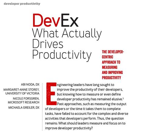 Обзор White Paper Devex What Actually Drives Productivity