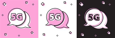 분홍색과 흰색 검은 색 배경에 고립 된 5g 새로운 무선 인터넷 와이파이 연결 아이콘을 설정합니다 글로벌 네트워크 고속 연결 데이터 속도 기술 벡터 0명에 대한 스톡 벡터