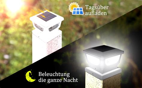 2pcs Pfostenkappe Solar 7x7 8x8 9x9 10x10 Solar Zaunpfosten Leuchte