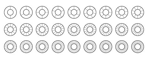 Premium Vector Donut Chart Segments Collection Wheel Diagrams Set Outline Ring Sections And