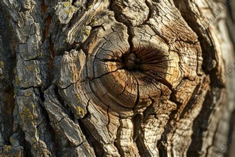 Detailed Tree Bark Texture In Golden Light
