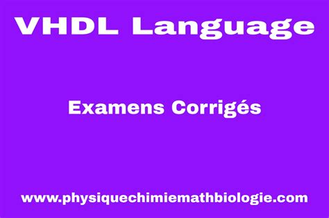 Examens Corrigés VHDL Language PDF