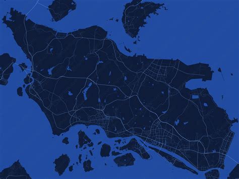 Zhoushan Island Dark Blue Vector Map Boundless Maps