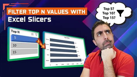 Filter Top N values 🏆 in Pivot Table using Excel Slicer and create Dynamic Charts for your ...