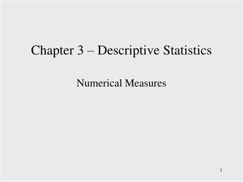 Ppt Exploring Descriptive Statistics Mean Median Mode Variability