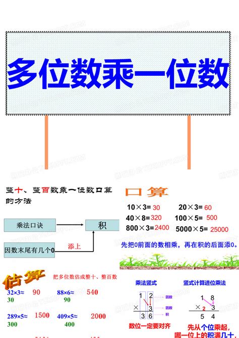 多位数乘一位数ppt模板下载编号lvxemeao熊猫办公