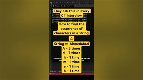How To Find The Occurrence Of Each Character In A String In C Coding
