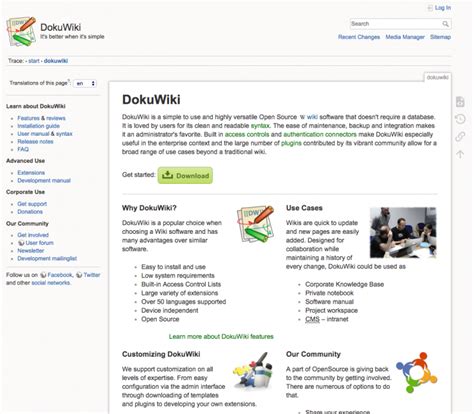 Dokuwiki Demo Site Try Dokuwiki Without Installing It
