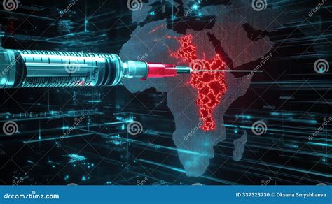 Futuristic Vaccine Deployment Concept With Digital World Map Stock