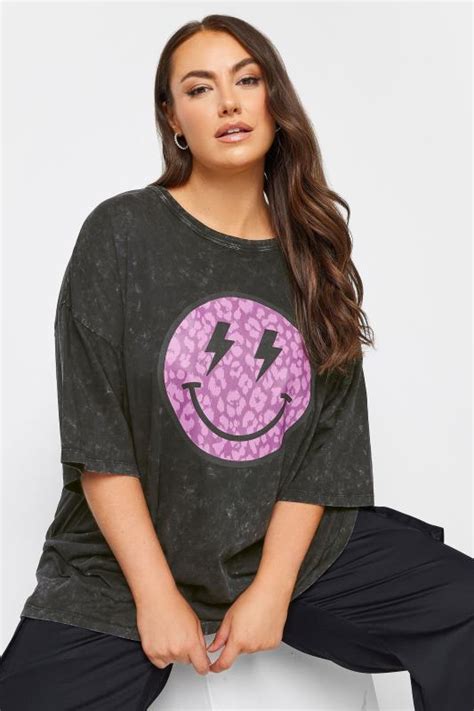 Limited Collection Plus Size Grey Foil Leopard Print Oversized T Shirt