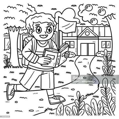 학교 책 색칠하기