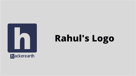 hackerearth rahuls logo problem solution programmingoneonone