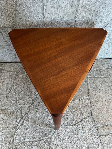 Dux Mcm Triangle Teak Nesting Tables Mid Century Modern Teak Nesting