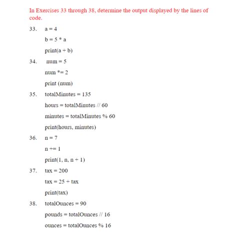 Solved Determine The Output Displayed By The Lines Of Code Chegg