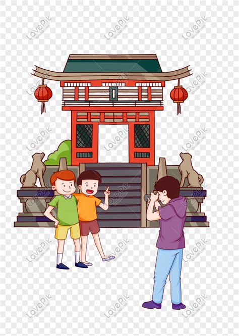 손으로 그린 일본 여행 사진 일러스트 레이션 Png 일러스트 무료 다운로드 Lovepik