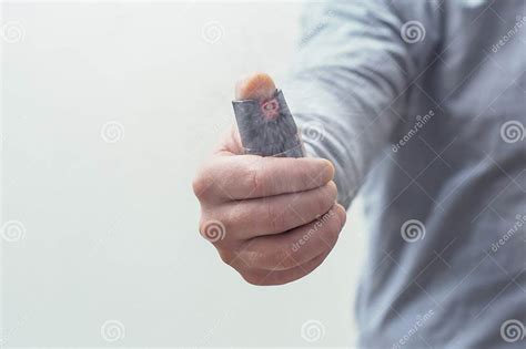 Close Up Of Hand Holding Pepper Spray Self Defense And Security