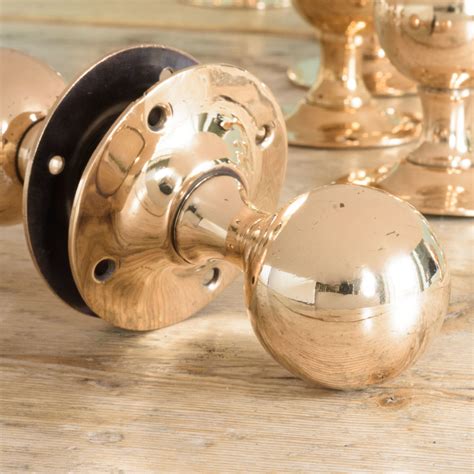 1920s Spherical Rose Brass Door Knobs Lassco Englands Prime