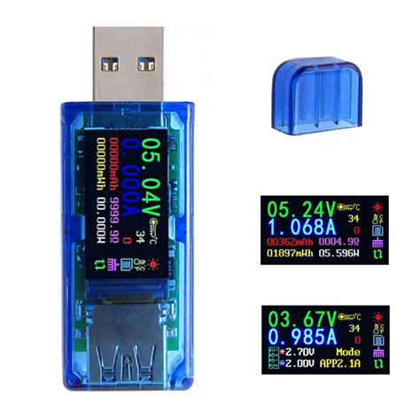 At34 Usb 3 0 Color Lcd Usb Tester Multimeter Battery Charge Power Bank