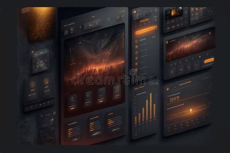 Beautiful Dark Theme User Interface Image Template Stock Illustration Illustration Of Call