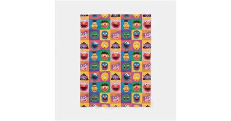 Sesame Street Characters Colorblock Grid Fleece Blanket Zazzle