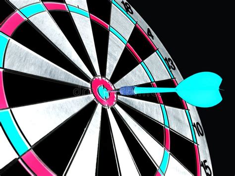 Target With Blue Dart Focus On Bull S Eye Setting Challenging Business