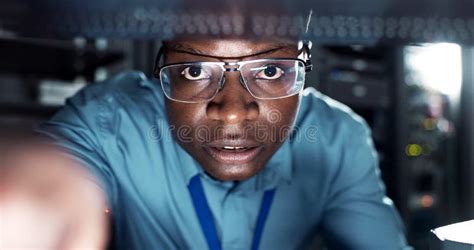 Technology Serious And Portrait Of Man With Cybersecurity To Prevent
