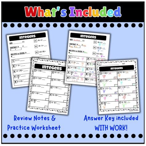 Integer Operations 6th Grade Math Reteach Review Notes And Worksheet No Prep